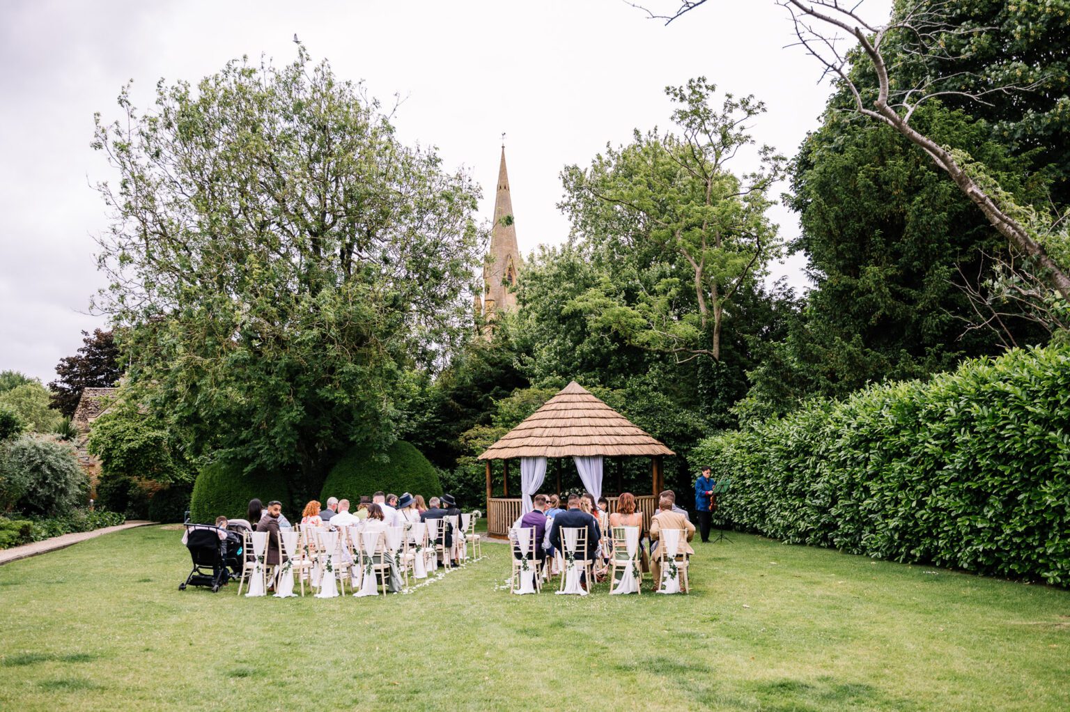 Manor house hotel wedding with outdoor ceremony