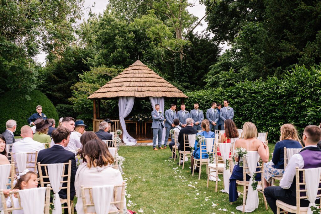 Manor house hotel wedding with outdoor ceremony