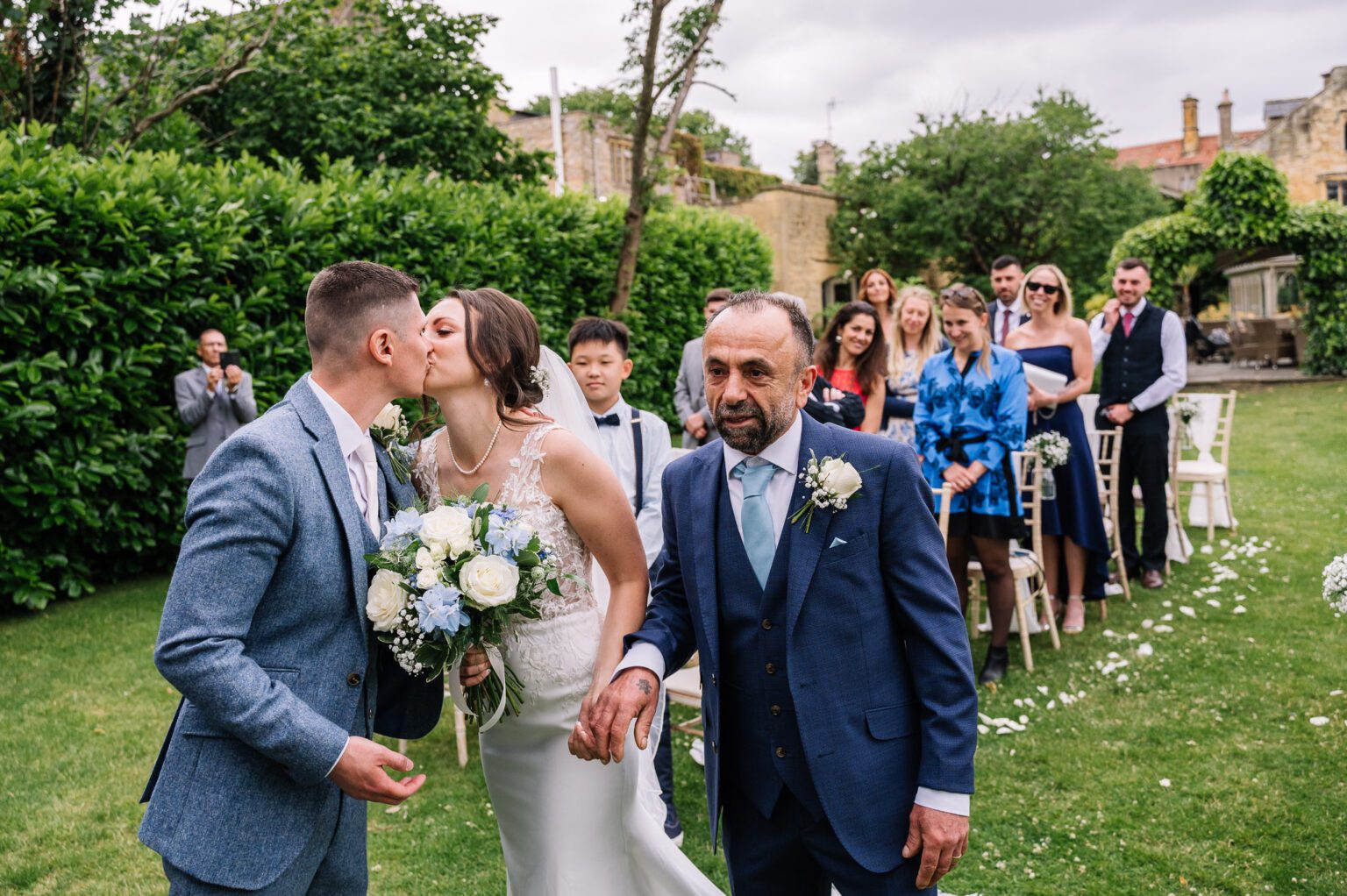 Manor house hotel wedding with outdoor ceremony