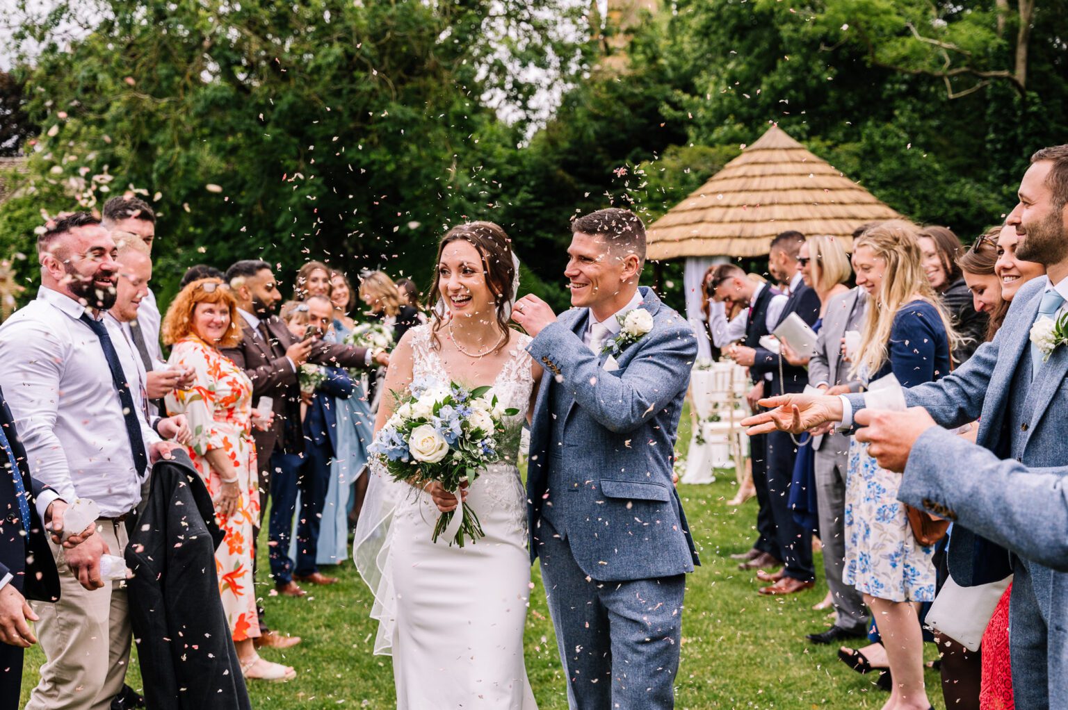 Manor house hotel wedding with outdoor ceremony