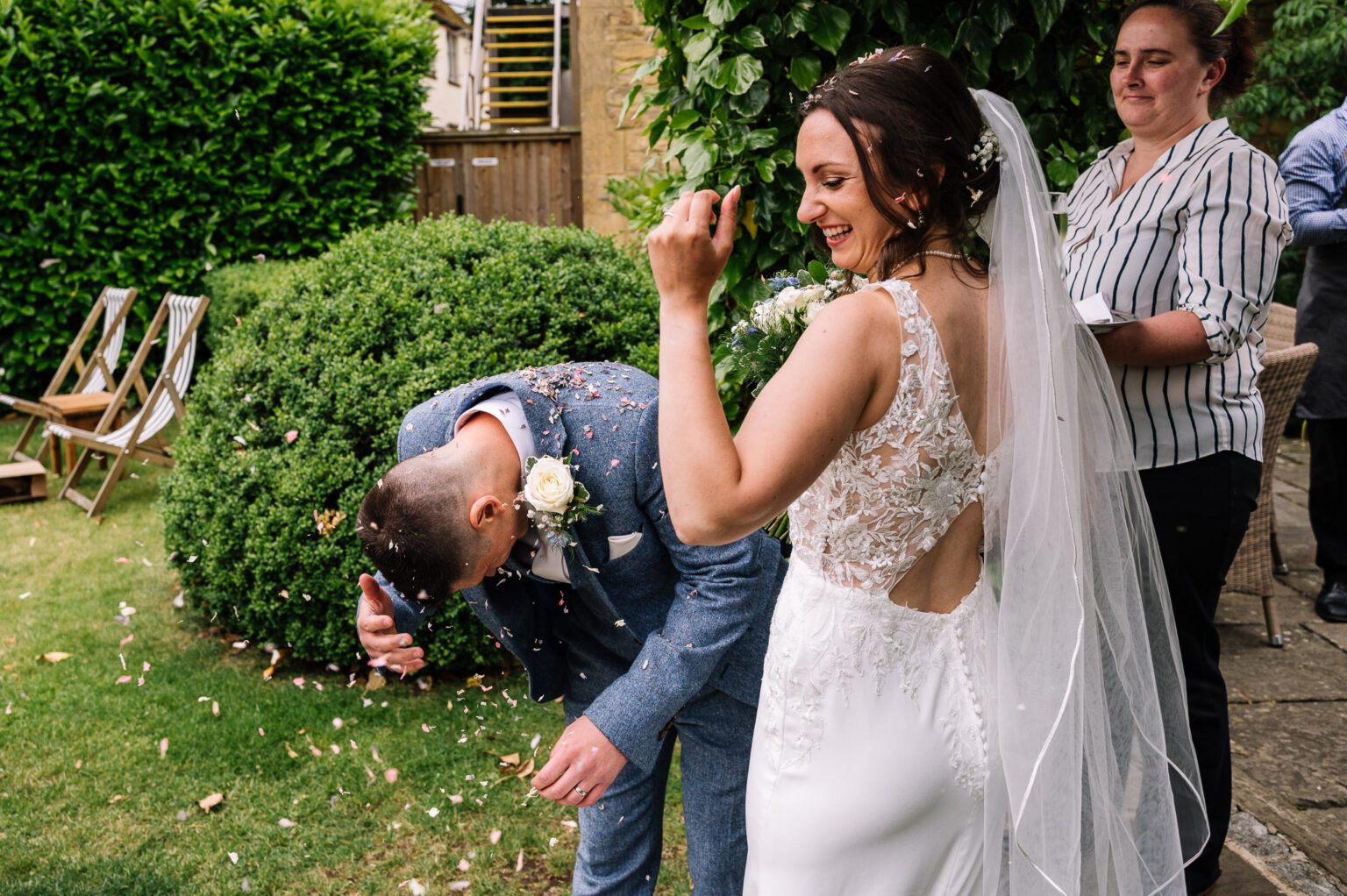 Manor house hotel wedding with outdoor ceremony